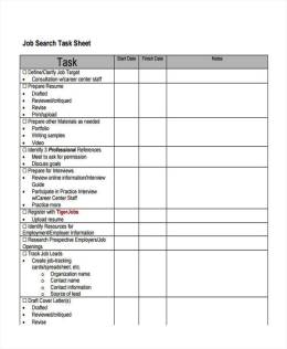 Task Worksheet Template