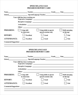 Speech And Language Report Template