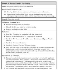 Job Interview Lesson Plan High School