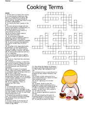 Cooking Terms Worksheets Answers Cooking Terms Worksheets Answers