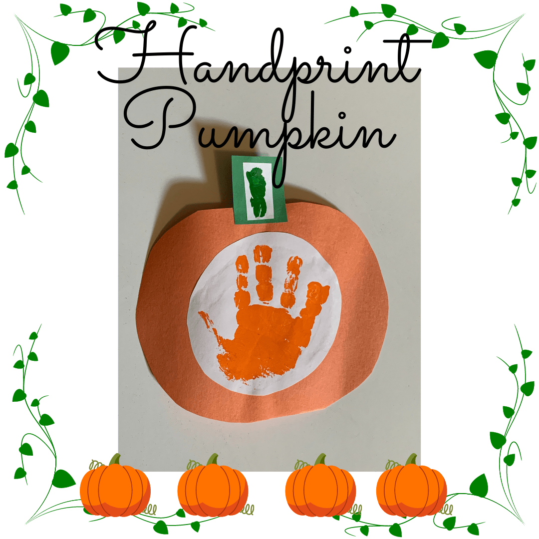 Handprint Pumpkin Craft -Imaginations Running Wild-