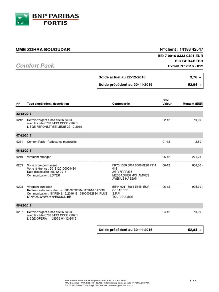 Relevã© De Compte Bnp Pdf – Financial Report