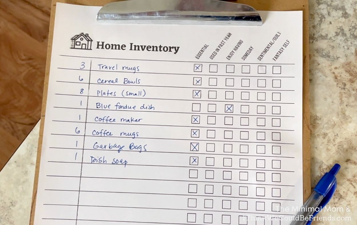 Using a Home Inventory to Declutter (with printable checklist)