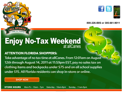 Enjoy NO TAX Weekend at allCanes! - ItsAUThing.com — Formerly ...