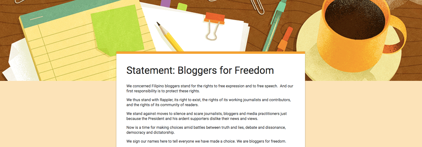 I signed the Bloggers for Freedom statement! - Life, Take 2Life, Take 2