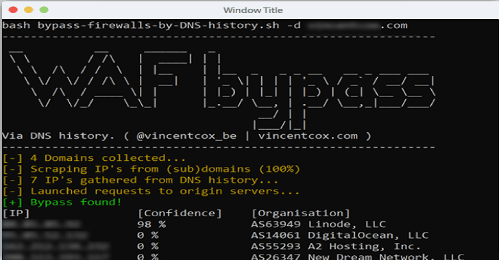 WAF ByPass : Firewall Bypass Script Based On DNS History Records