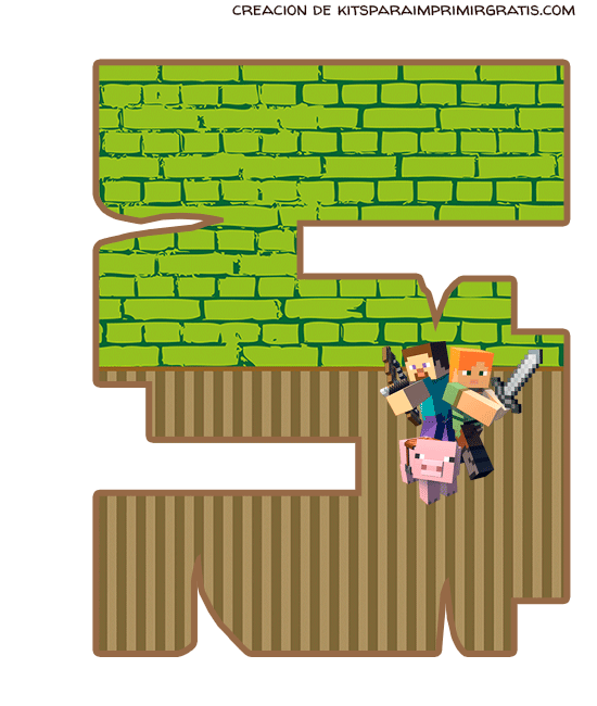 Numeros de Minecraft para Imprimir Gratis | Kits para imprimir gratis