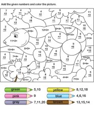 Color By Number Addition Printable