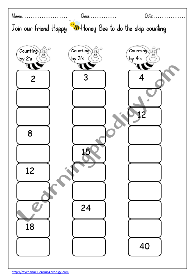 Math Skip Counting Worksheet |Multiplication Worksheet|Math Tables for ...