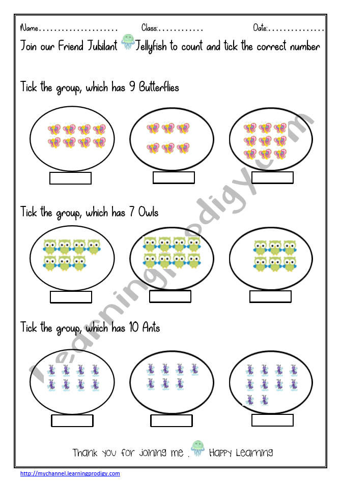 Free Printable Counting Worksheet|Counting and Tick Worksheet PDF ...