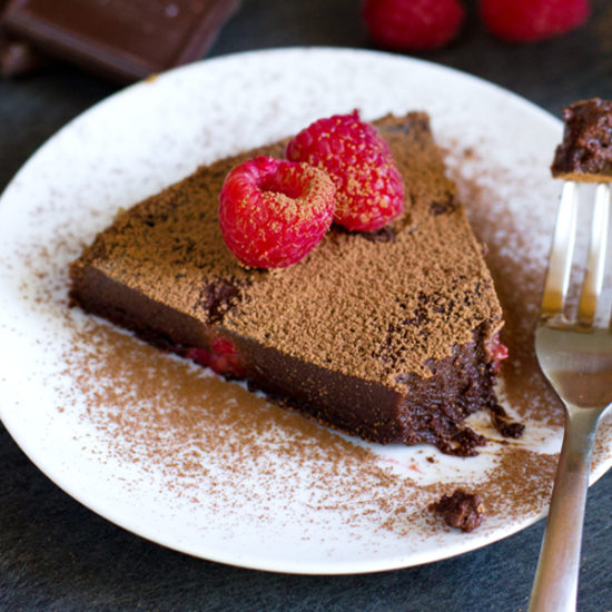 Flourless Nutella Raspberry Cake {Rich + Dense} | Life Made Simple
