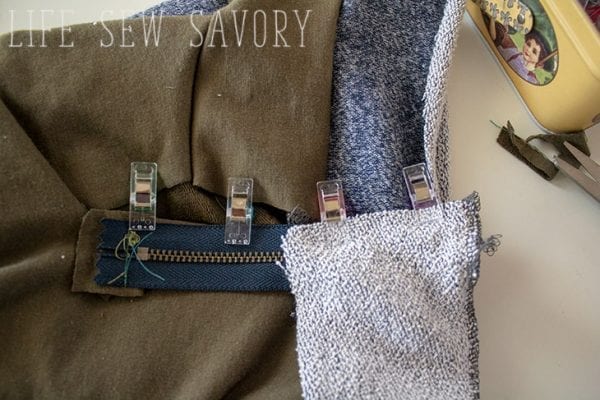 How to Sew a Collar with Zipper {Raglan Shirt Hack} - Life Sew Savory