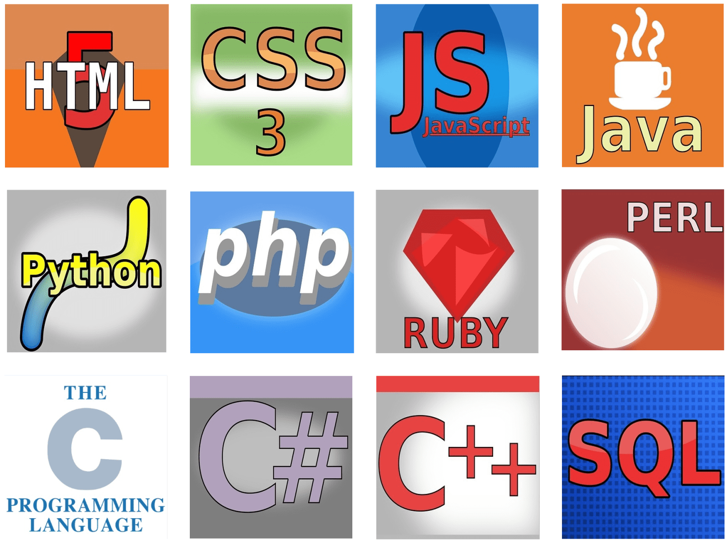 Coding-Programming Languages Logo Collage | Lisa Boerum