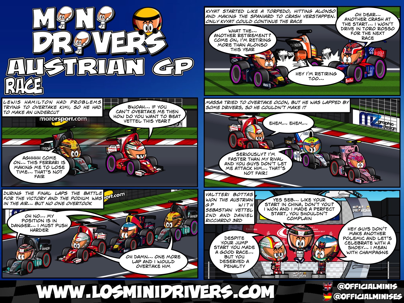 MiniDrivers - Cartoon highlights of the Austrian GP : r/formula1