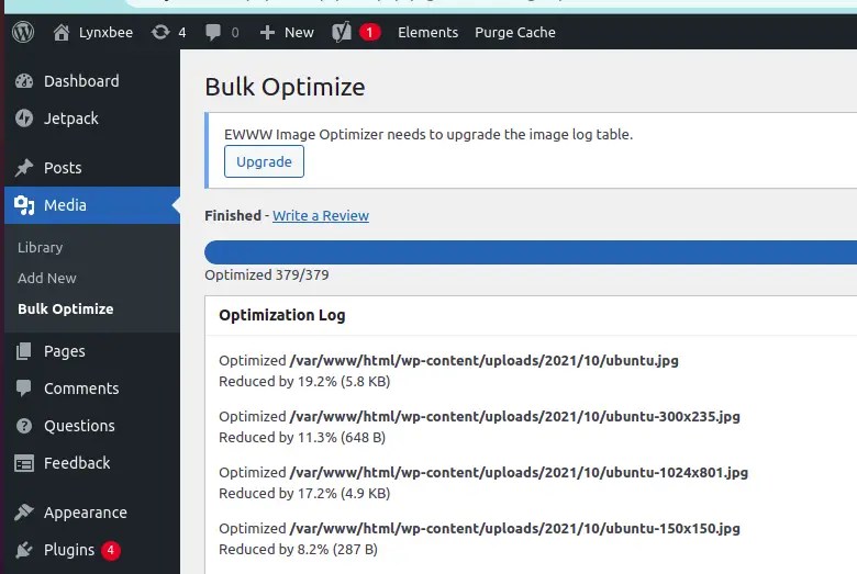 EWWW Image Optimizer - WordPress plugin to optimise image - Lynxbee – Linux, Embedded, Android ...