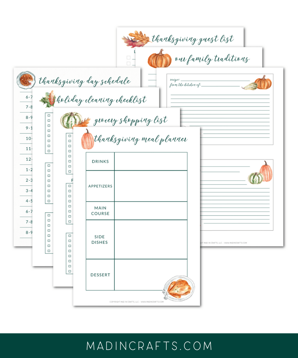 PRINTABLE THANKSGIVING RECIPE CARDS Crafts Mad in Crafts