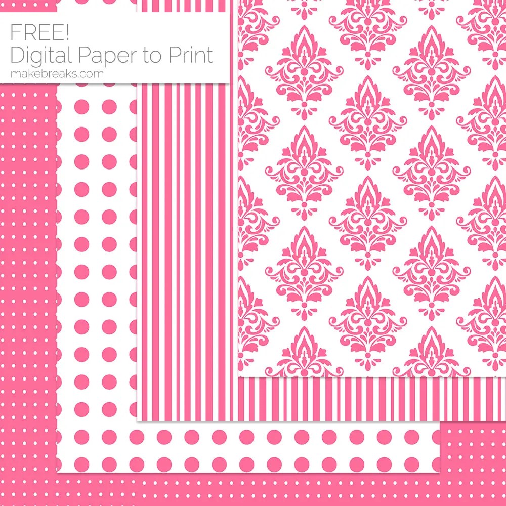 Pink Pattern Digital Paper Download - Make Breaks