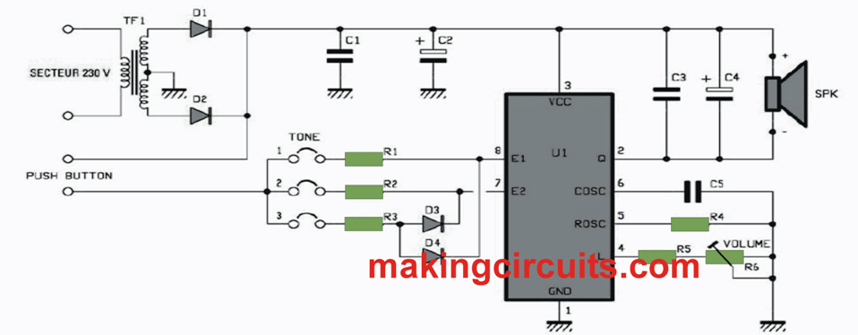 Door Bell Circuit Diagram