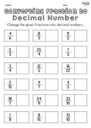 Converting Fractions To Decimals Worksheet Grade 7