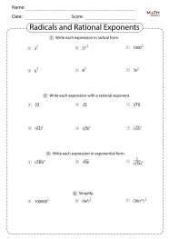 8Th Grade Exponents Worksheets