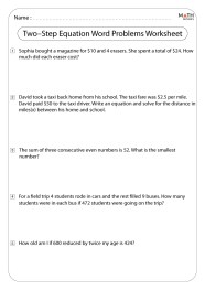 One And Two step Equations Worksheets One And Two step Equations Worksheets