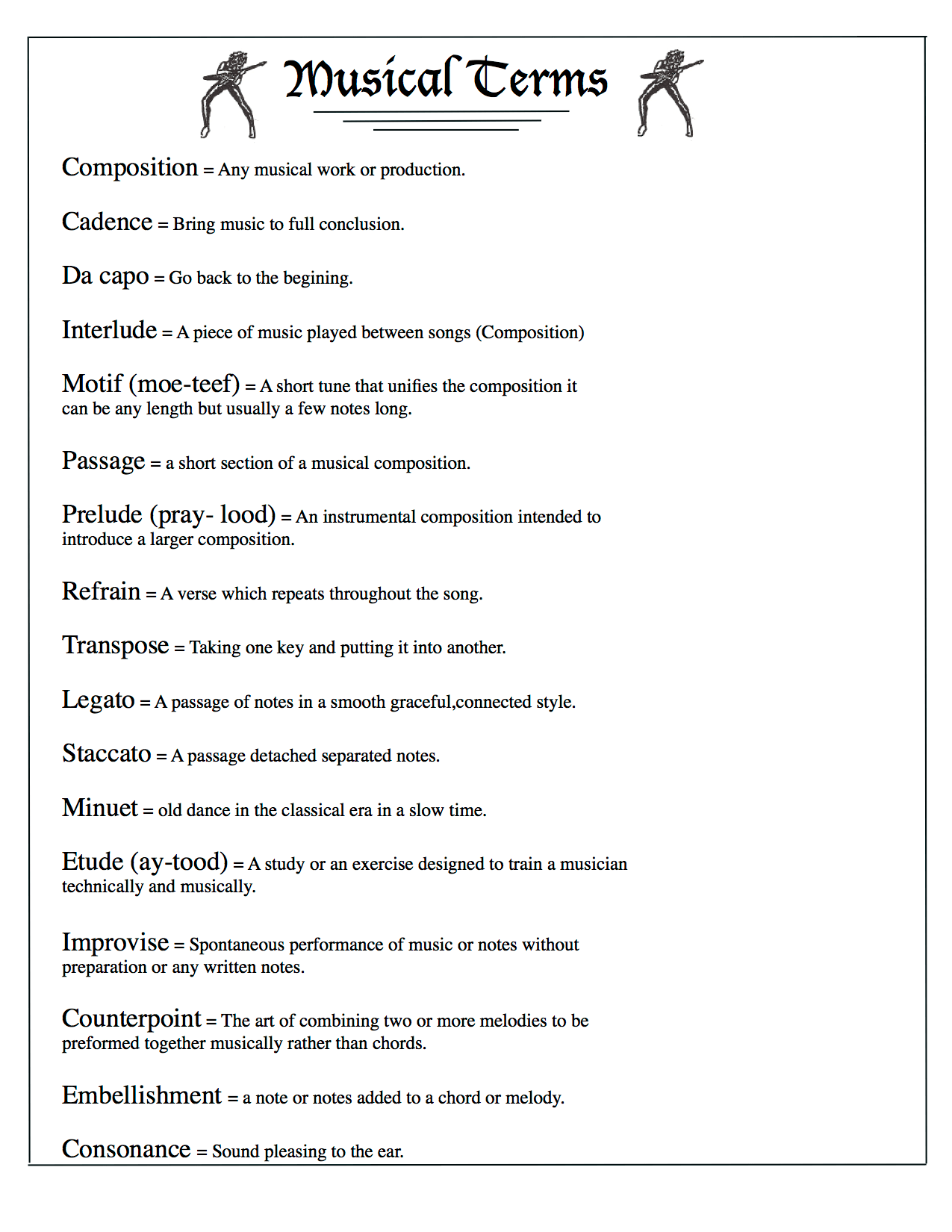 Musical Terms | Matthew K. Baynes School of Music