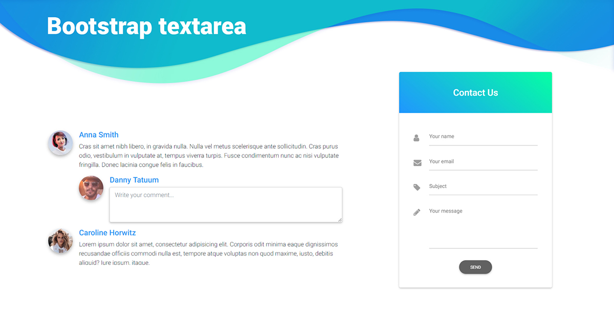 Bootstrap Textarea Examples