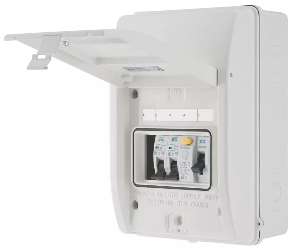 how to wire a 5-muduale 2-way garage consumer unit - Schema Digital