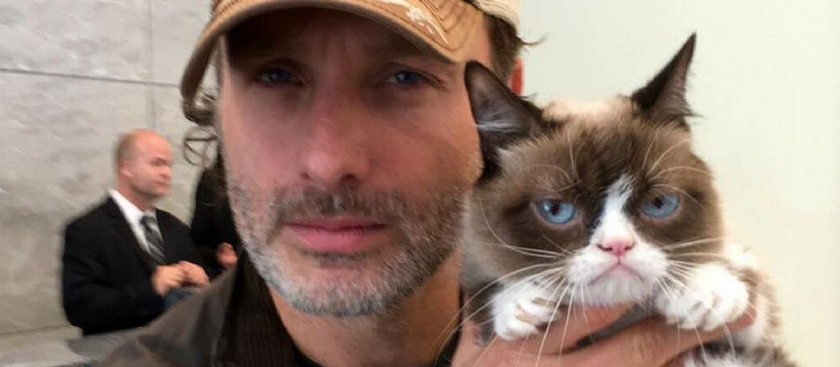 NYCC: The Walking Dead's Rick Grimes and Grumpy Cat together at last ...