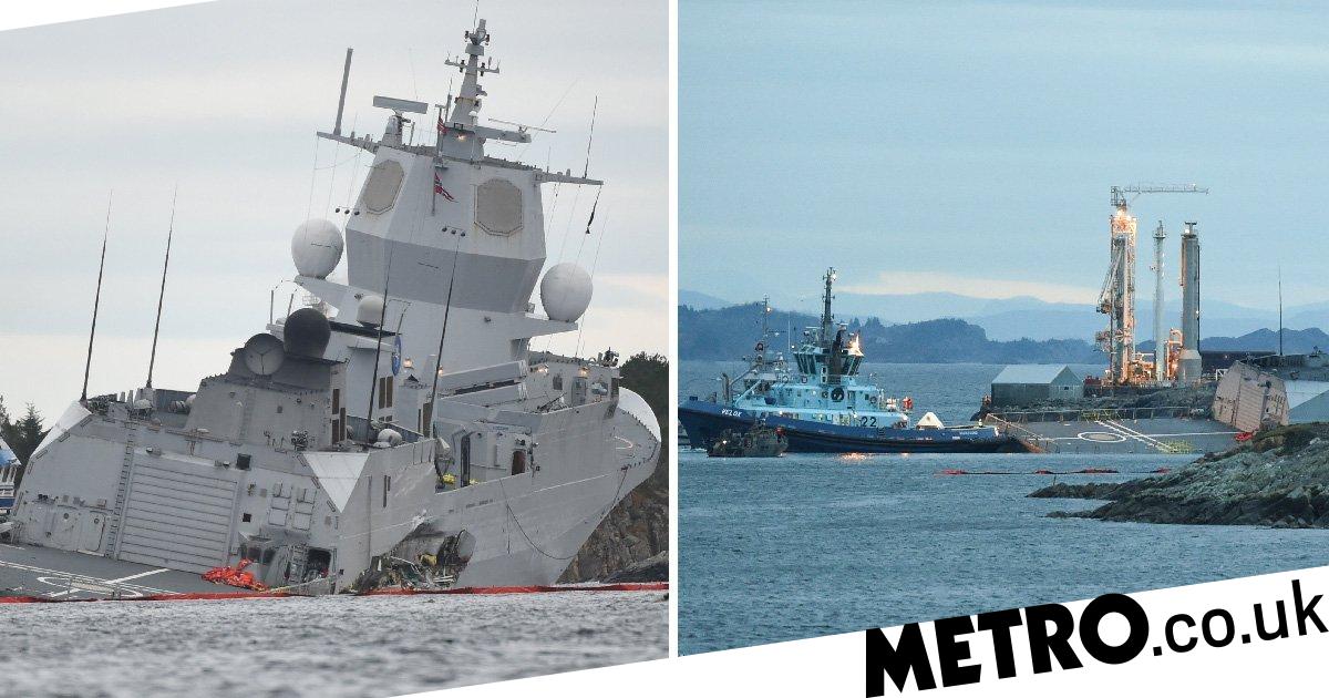Navy frigate on verge of sinking after crash with oil tanker | Metro News