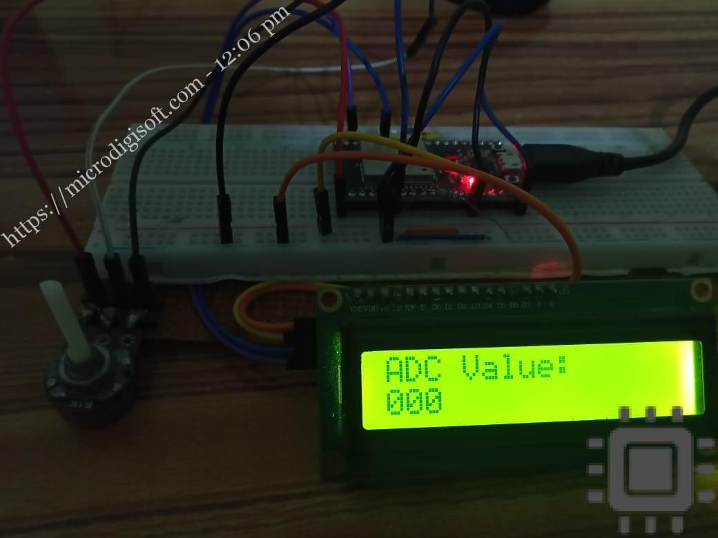 ESP32 ADC – Read Analog Values Using LCD with Arduino IDE | microdigisoft.com