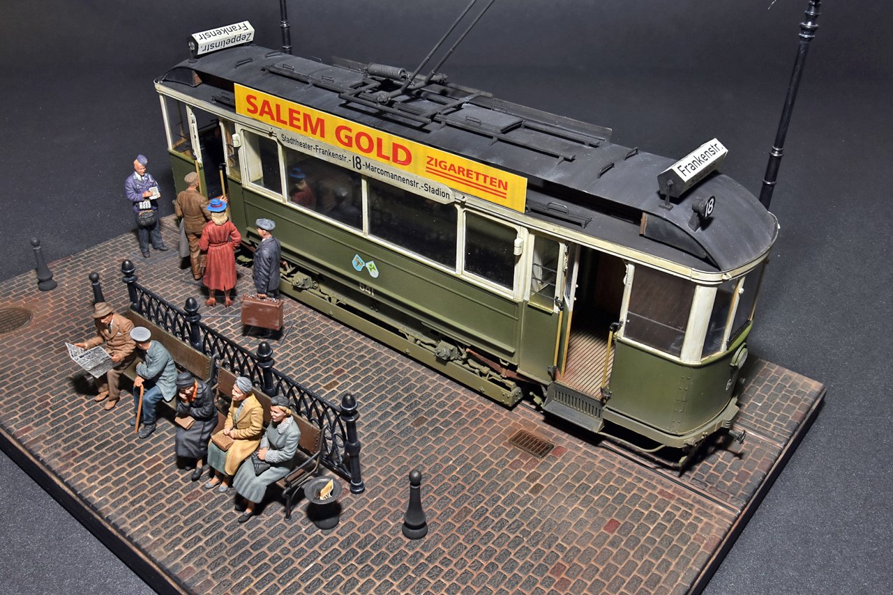 Miniart European Tram with Crew & Passengers 38009