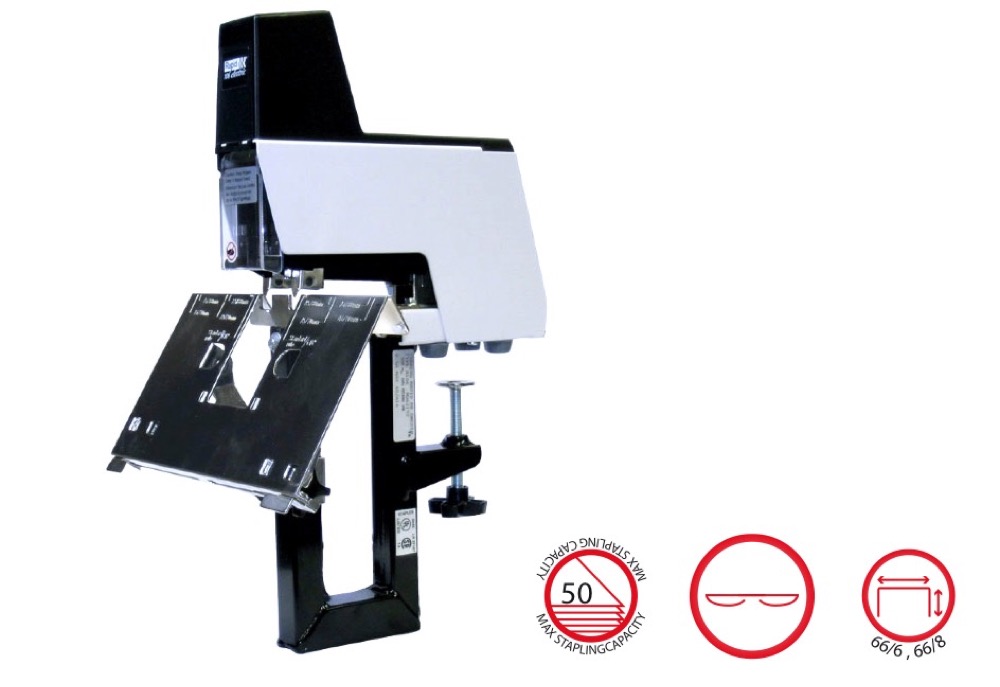Rapid Electric Stapler 106E, 50sh 66/6-8,flat/saddle stapler