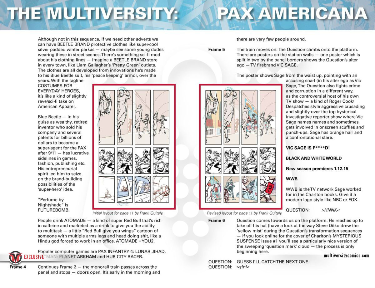 Exclusive: Morrison & Quitely Show Their Process in “The Multiversity ...
