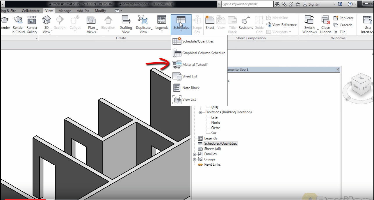 Como usar los reportes de cantidades (schedules) en Revit - MundoBIM
