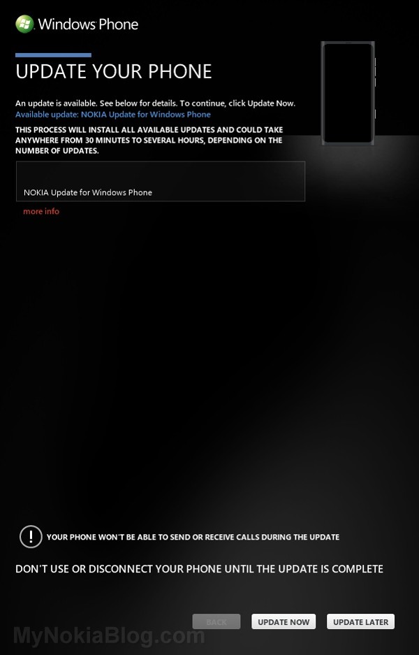 Just the new Windows Phone software update for the Nokia Lumia 800 ...