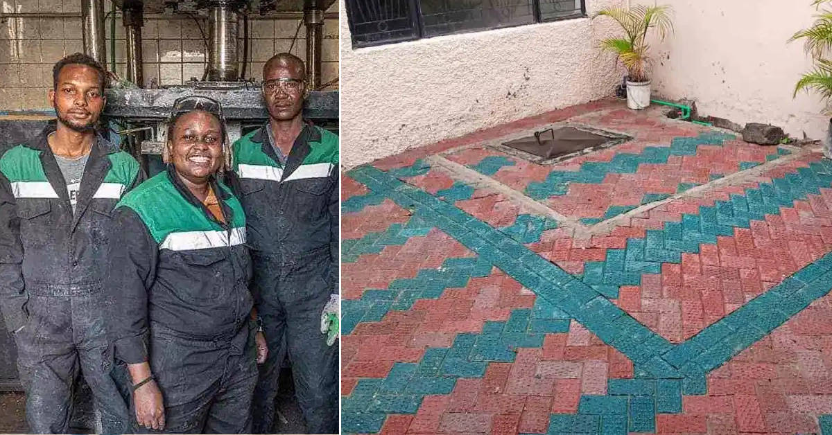 Woman develops a brilliant system that turns plastic waste into bricks ...