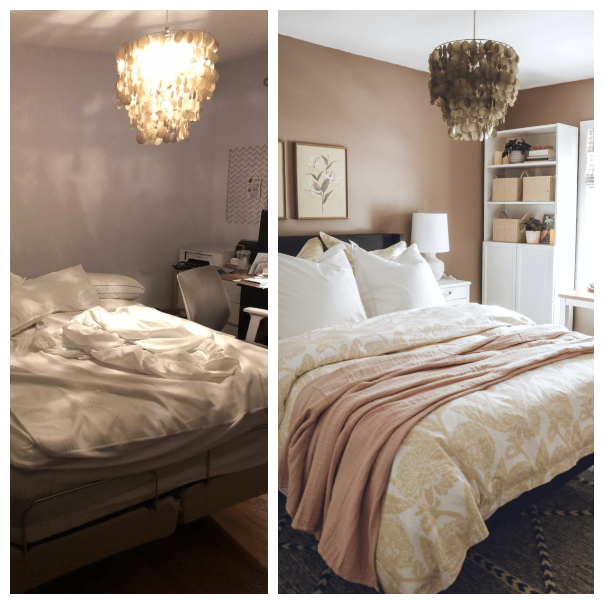 Bedroom Makeover with Salmon Walls - Nesting With Grace