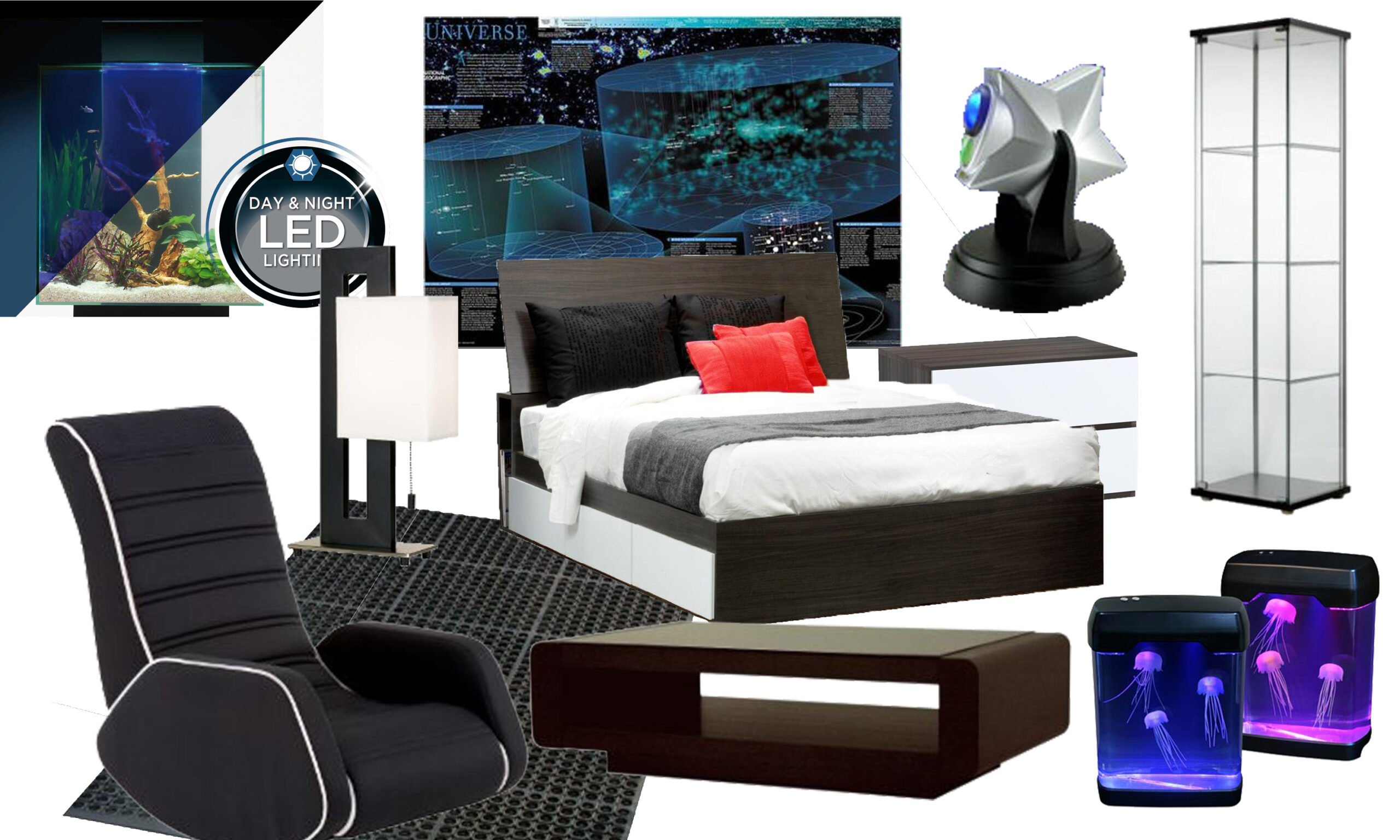Mass Effect-inspiration bedroom decor • Offbeat Home & Life
