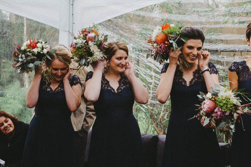 Everyone plugged their ears at this Australian rustic wedding