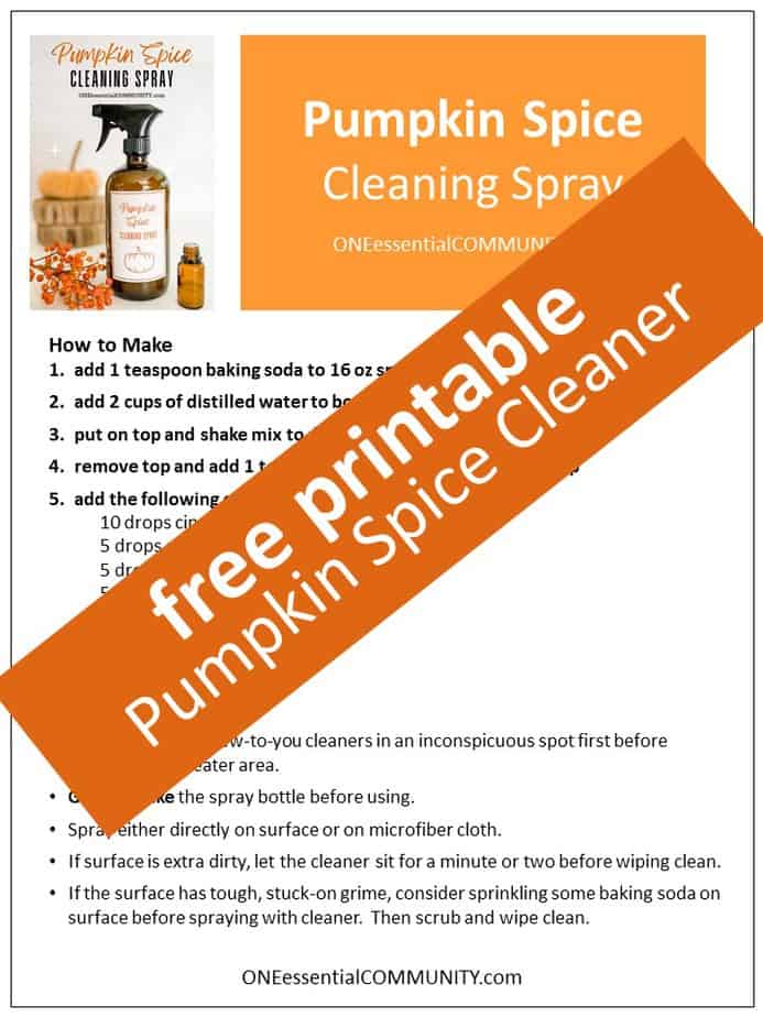 🎃 DIY Pumpkin Spice Cleaner {made with essential oils} - One Essential ...