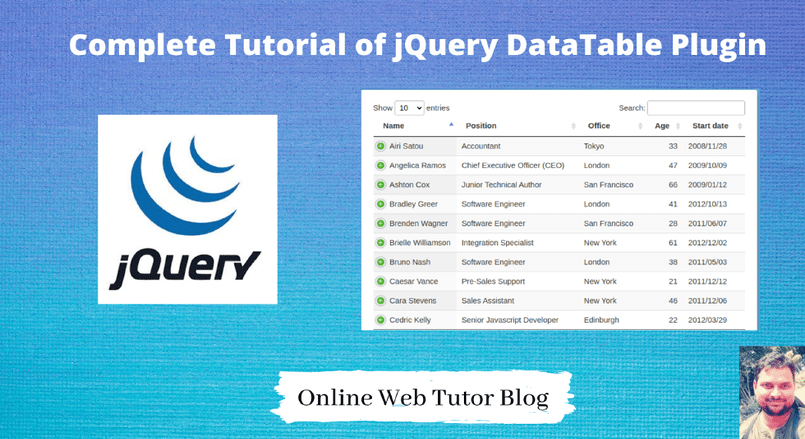 Complete jQuery DataTable Tutorial