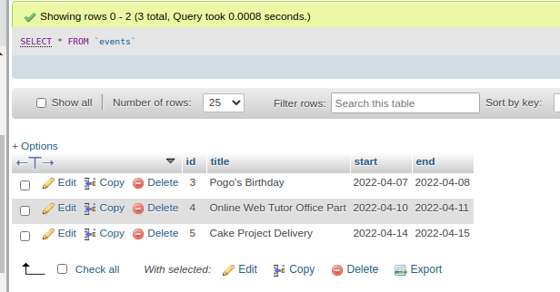 CakePHP 4 FullCalendar Ajax CRUD Tutorial Example
