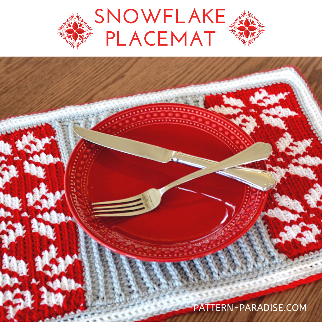 2019 Christmas Blog Hop - Snowflake Placemat - Pattern Paradise