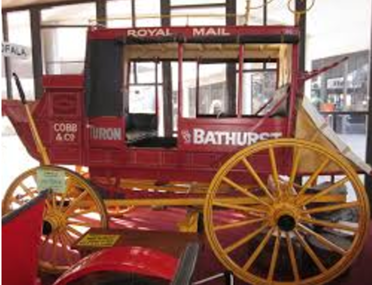 By Cobb & Co coach across the Blue Mountains.