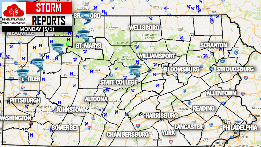 Weather Reading Pennsylvania Map