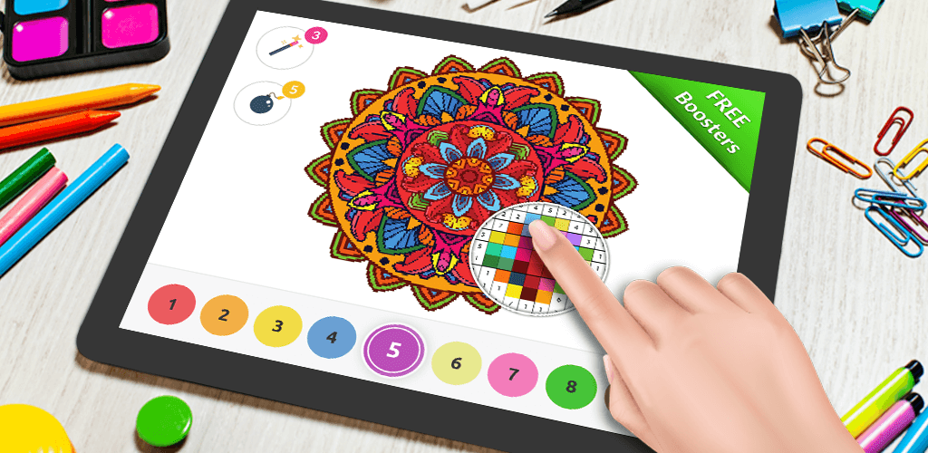 Mandala Color by Number - Coloring Book for Adults