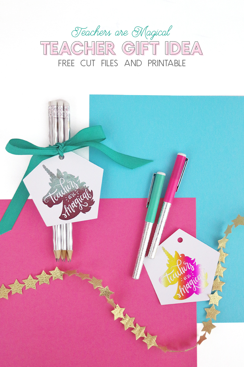 Unicorn Teacher Appreciation Gift Idea - Free Cut File - Persia Lou