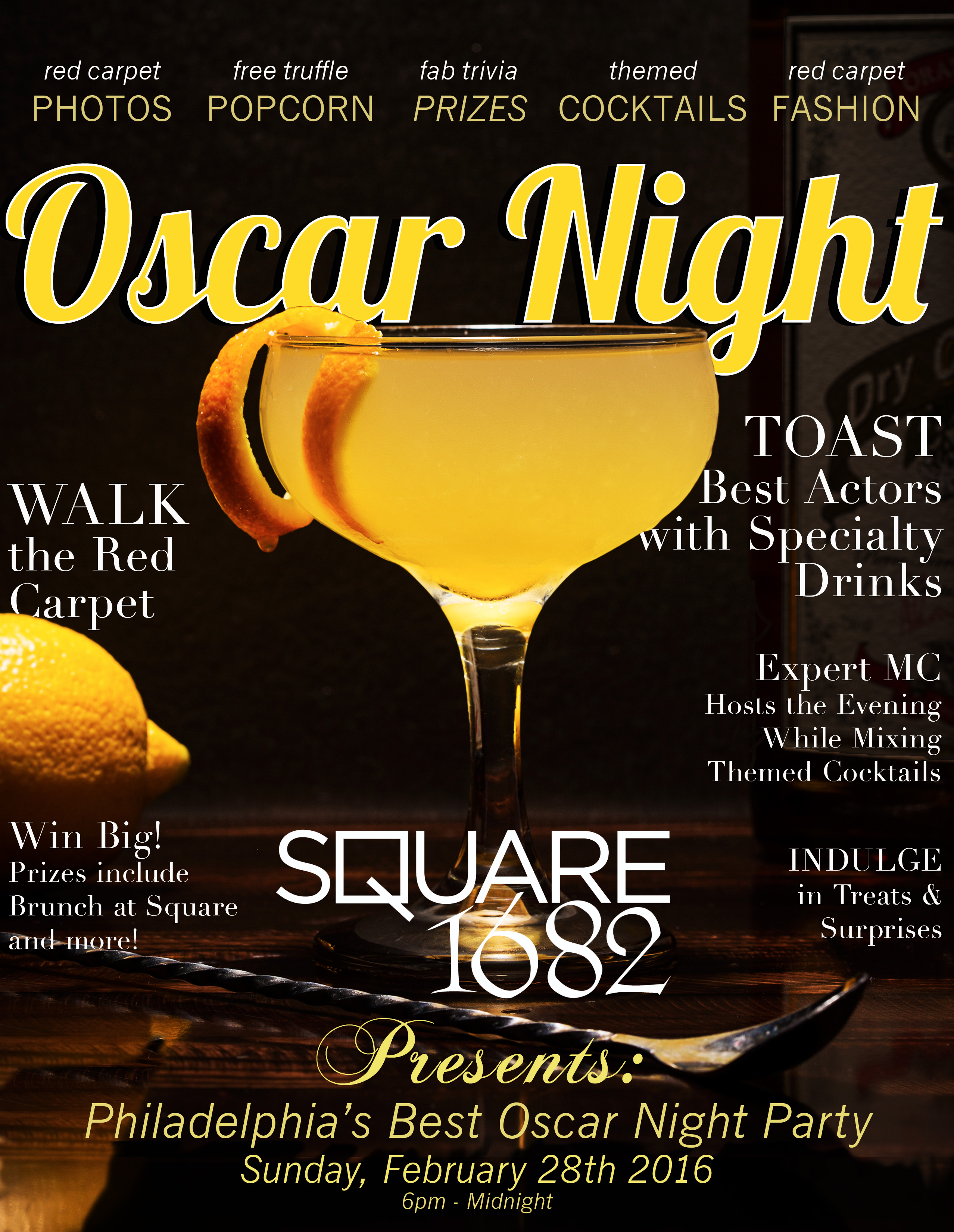 Square 1682 Rolls Out Red Carpet for Annual Oscar Night Party - Philly Grub
