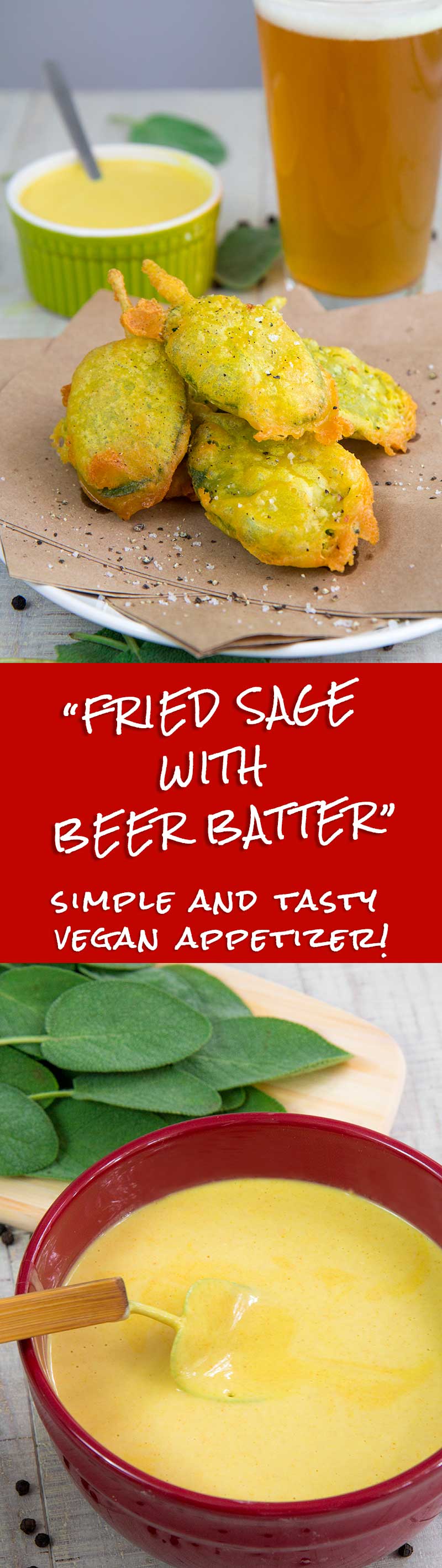 FRIED SAGE WITH BEER BATTER simple and tasty vegan appetizer!